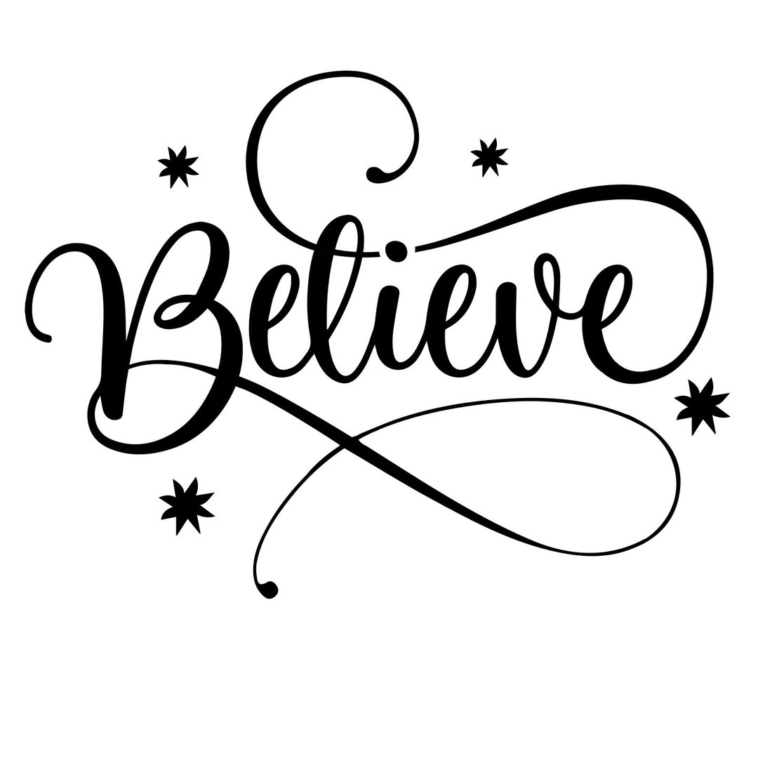 SVG Believe Cut File Dxf Pdf Png Eps Silhouette Cricut Glowforge ...