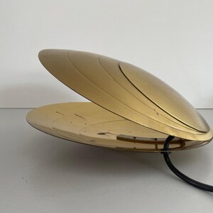 Mid-century Modern Rare Large Clam Shell Design Brass Table Lamp by ...