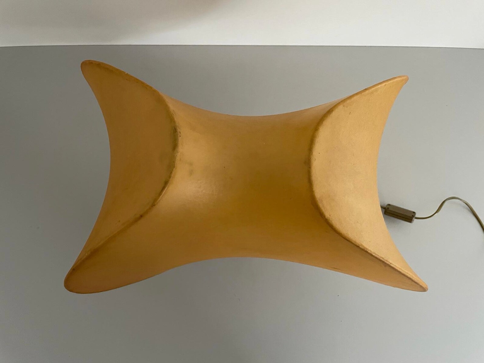 Italian XL Cocoon Shade Table Lamp With Brass Base, Italy, 1960s - Etsy