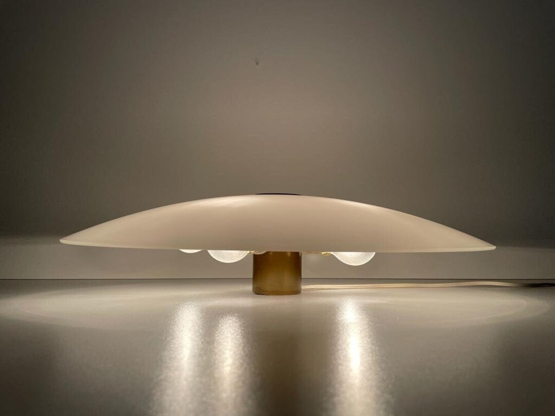 Model Sela-gela 55 Large Glass and Brass Flush Mount Ceiling Lamp by ...