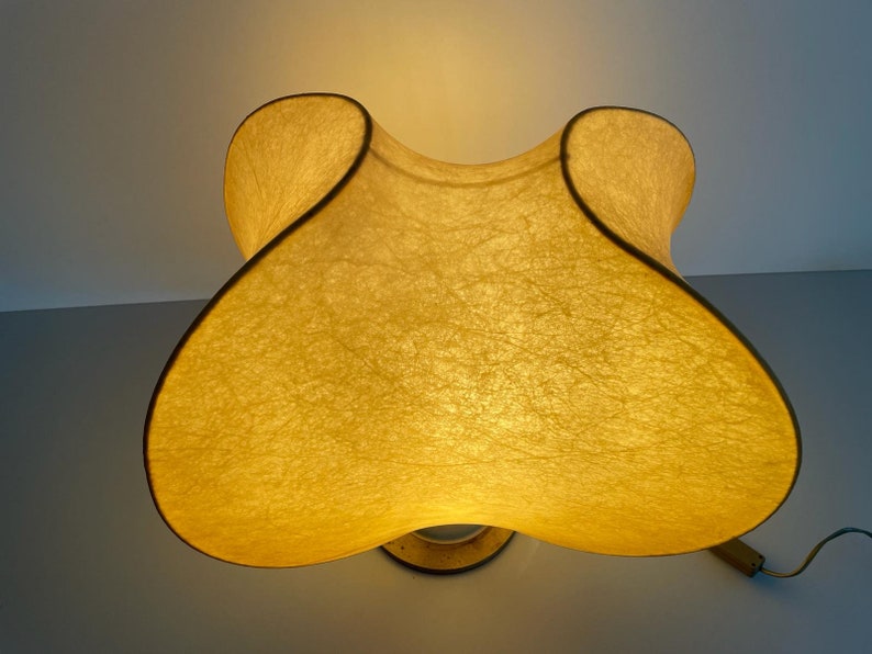Italian XL Cocoon Shade Table Lamp With Brass Base, Italy, 1960s - Etsy