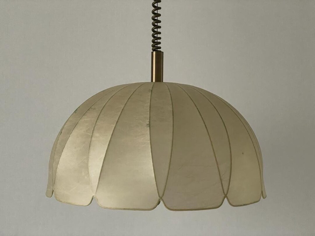 Flower Design Cocoon Adjustable Shade Pendant Lamp by Goldkant, 1960s ...