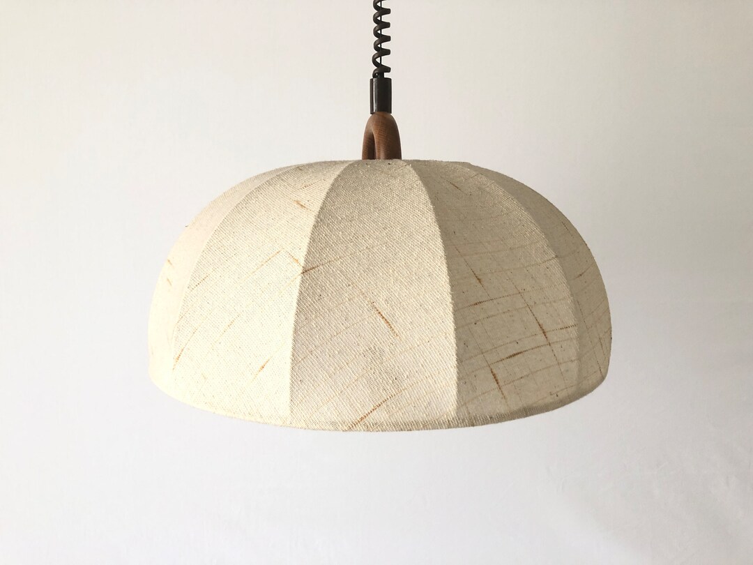 Mid Century Modern Fabric Shade Adjustable Shade Pendant Lamp With Arc ...