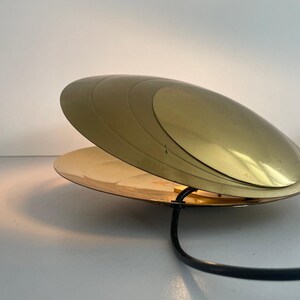 Mid-century Modern Rare Large Clam Shell Design Brass Table Lamp by ...