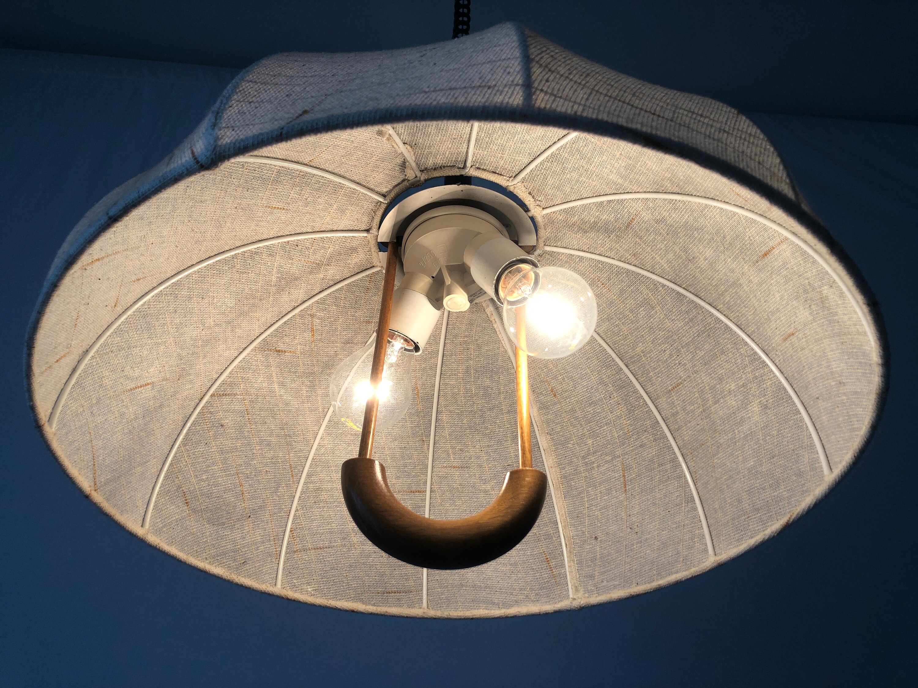 Mid Century Modern Fabric Shade Adjustable Shade Pendant Lamp With Arc ...