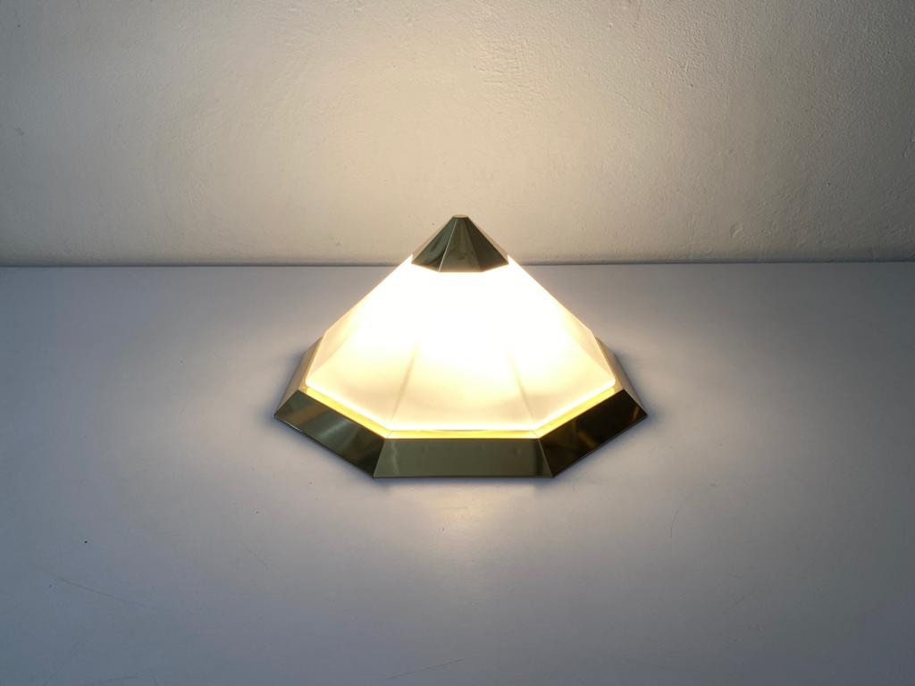 Pyramid Design Opal Glass and Gold Metal Flush Mount Ceiling - Etsy