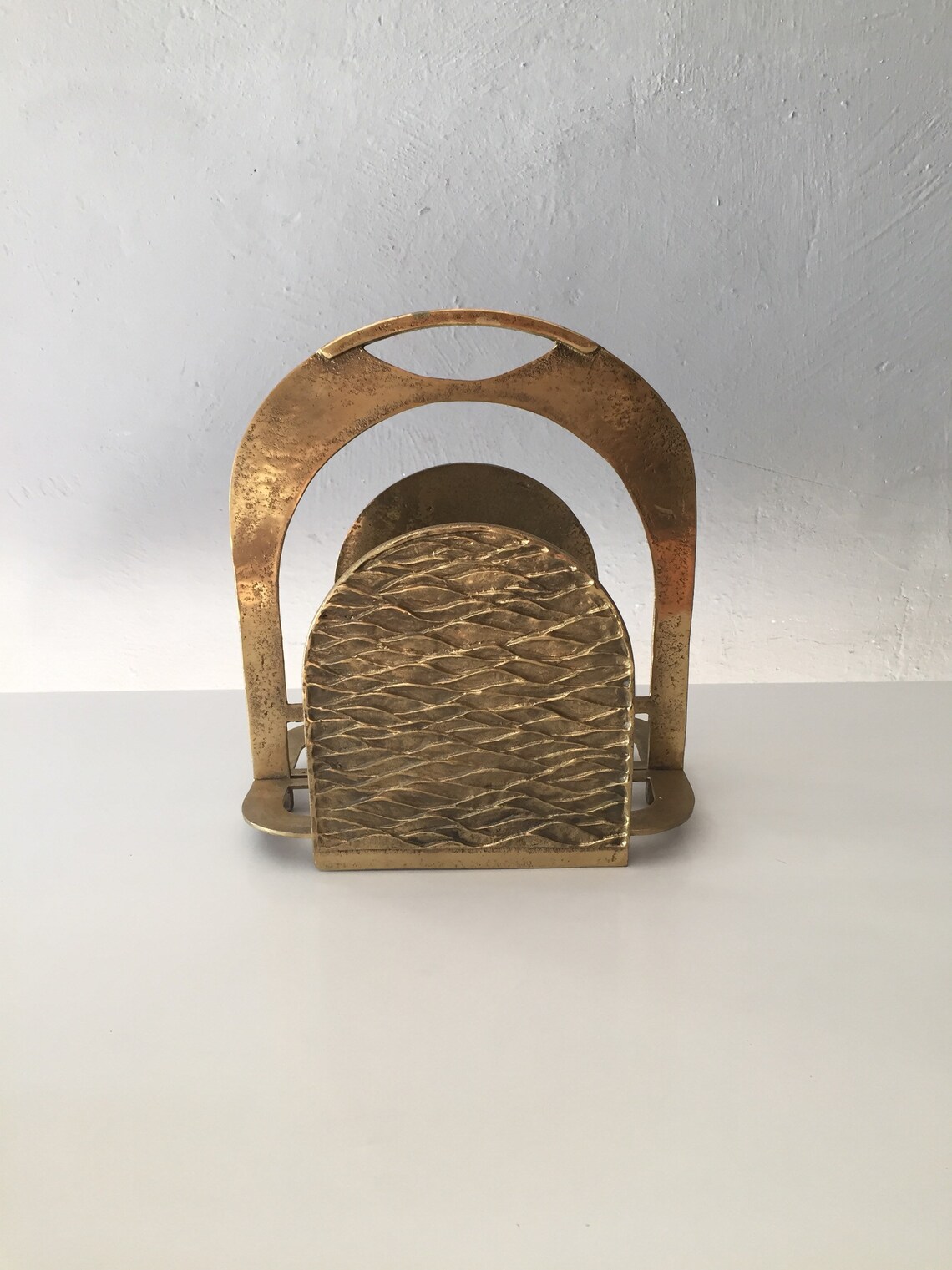 Mid Century Modern Heavy Brass Magazine Holder 1960s Italy - Etsy