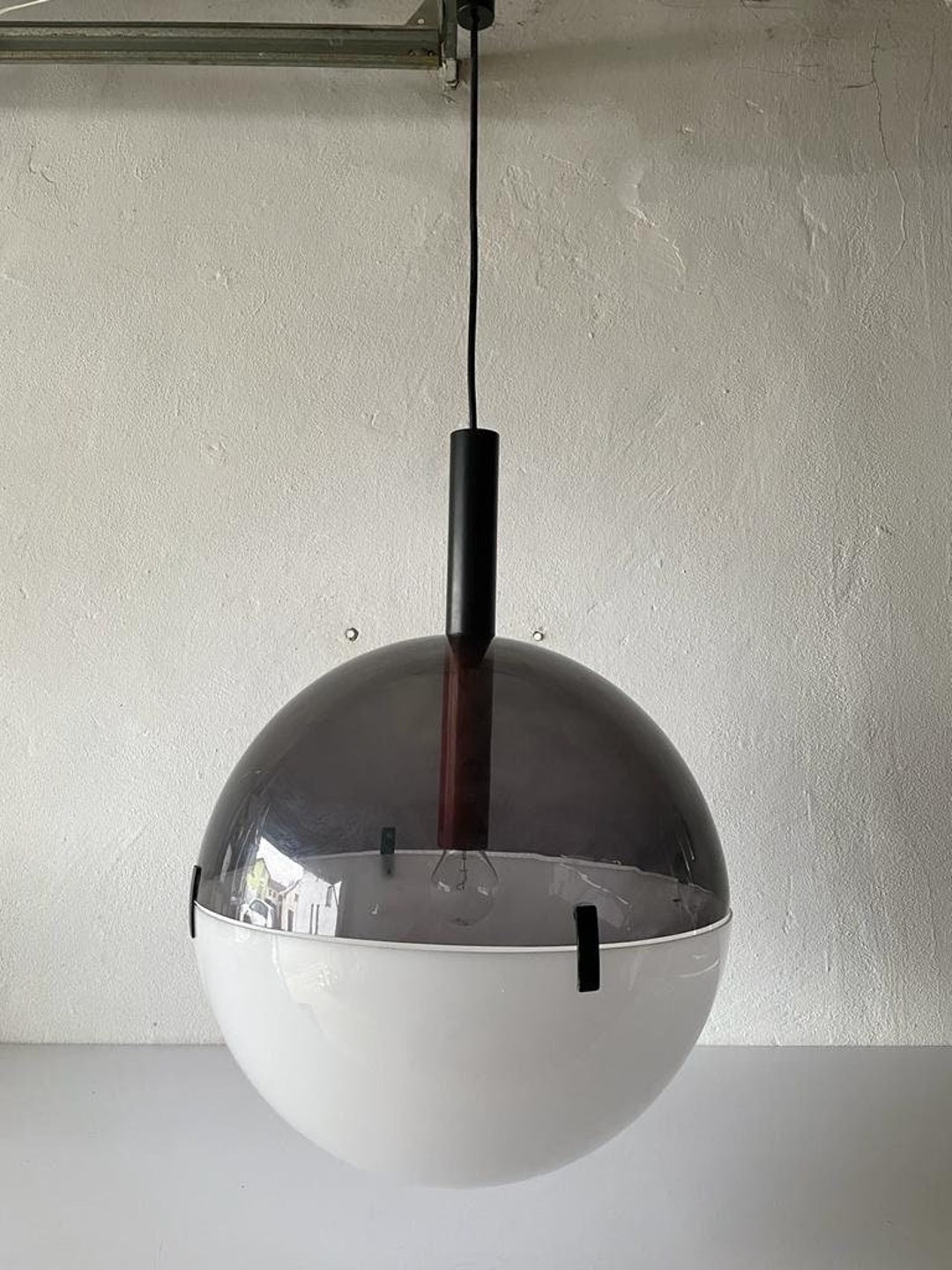 Very Rare 2 Piece Gray & White Plexiglass Ball Design Italian XL ...