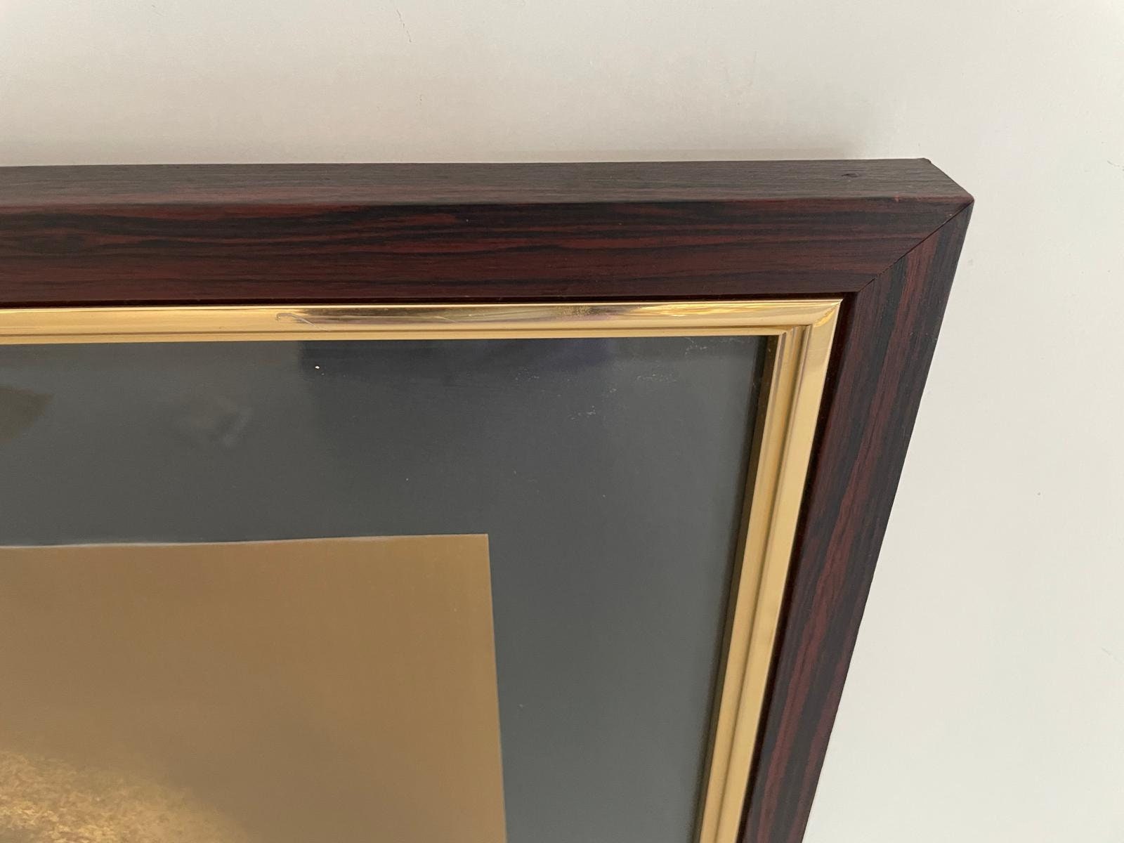 Mid-century Modern Gold Graphic in Frame by Barbara Lüdinghausen for ...