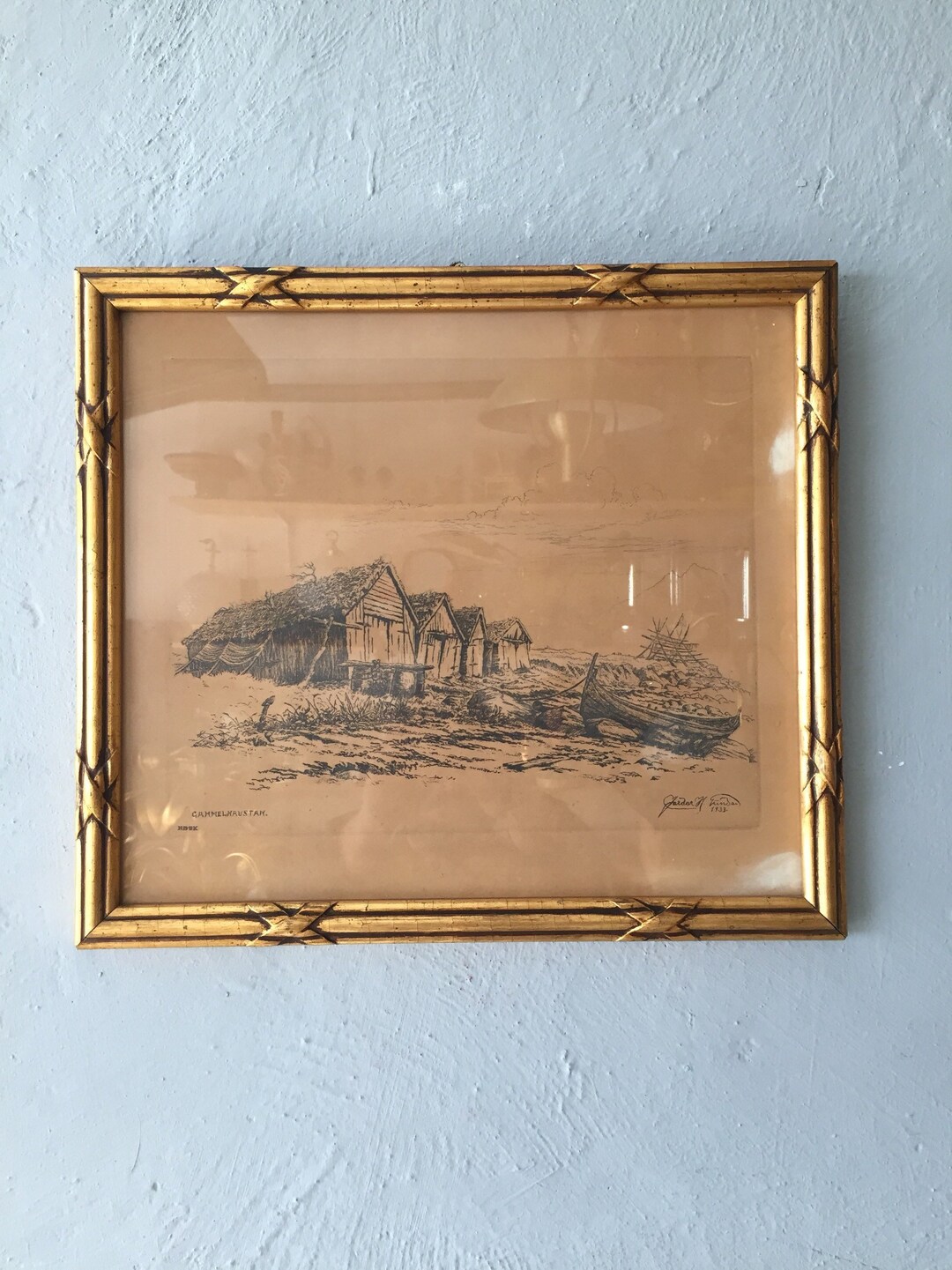 30s Pencil Drawing Danish Art Painting - Antique Illustration - Signed ...