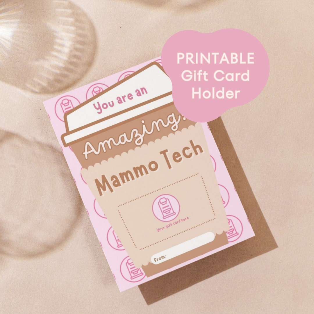 Mammo Tech Gift Card Holder, Mammography Tech, Mammo Tech Gift ...