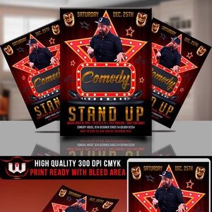 Stand up Comedy Night Invitation, Comedy Flyer, Comedy Night Flyer ...