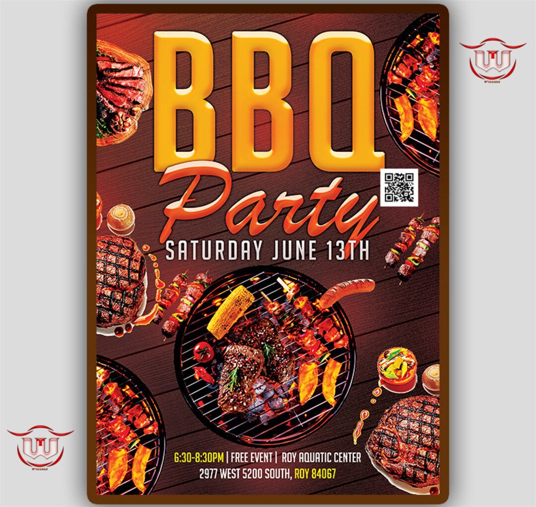 Barbecue Party Flyer, BBQ Party Invitation, Barbecue Flyer, Bbq Invites ...
