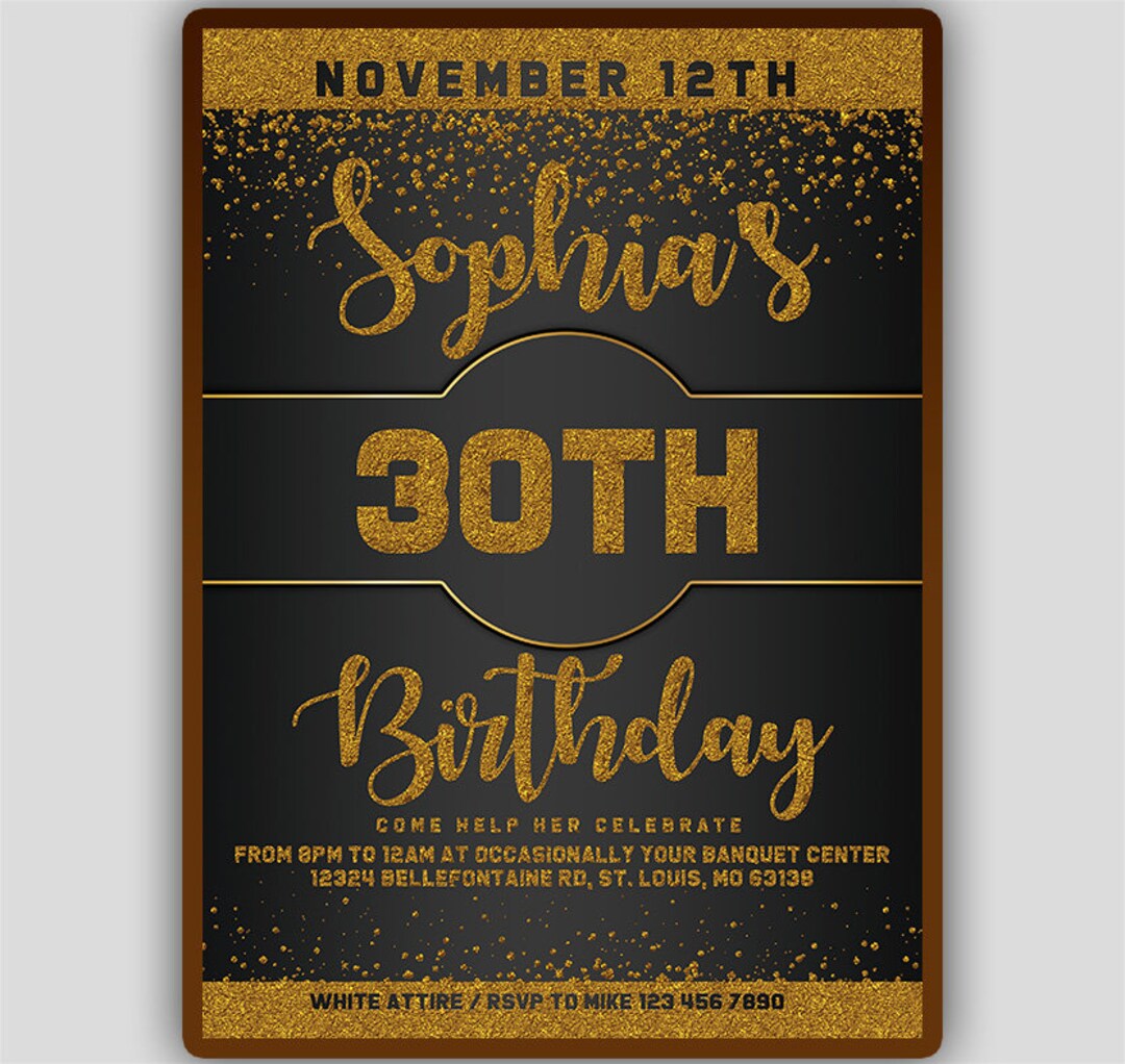 Sparkle Birthday Invitation, Glitter Birthday Party Invite, Sparkle ...