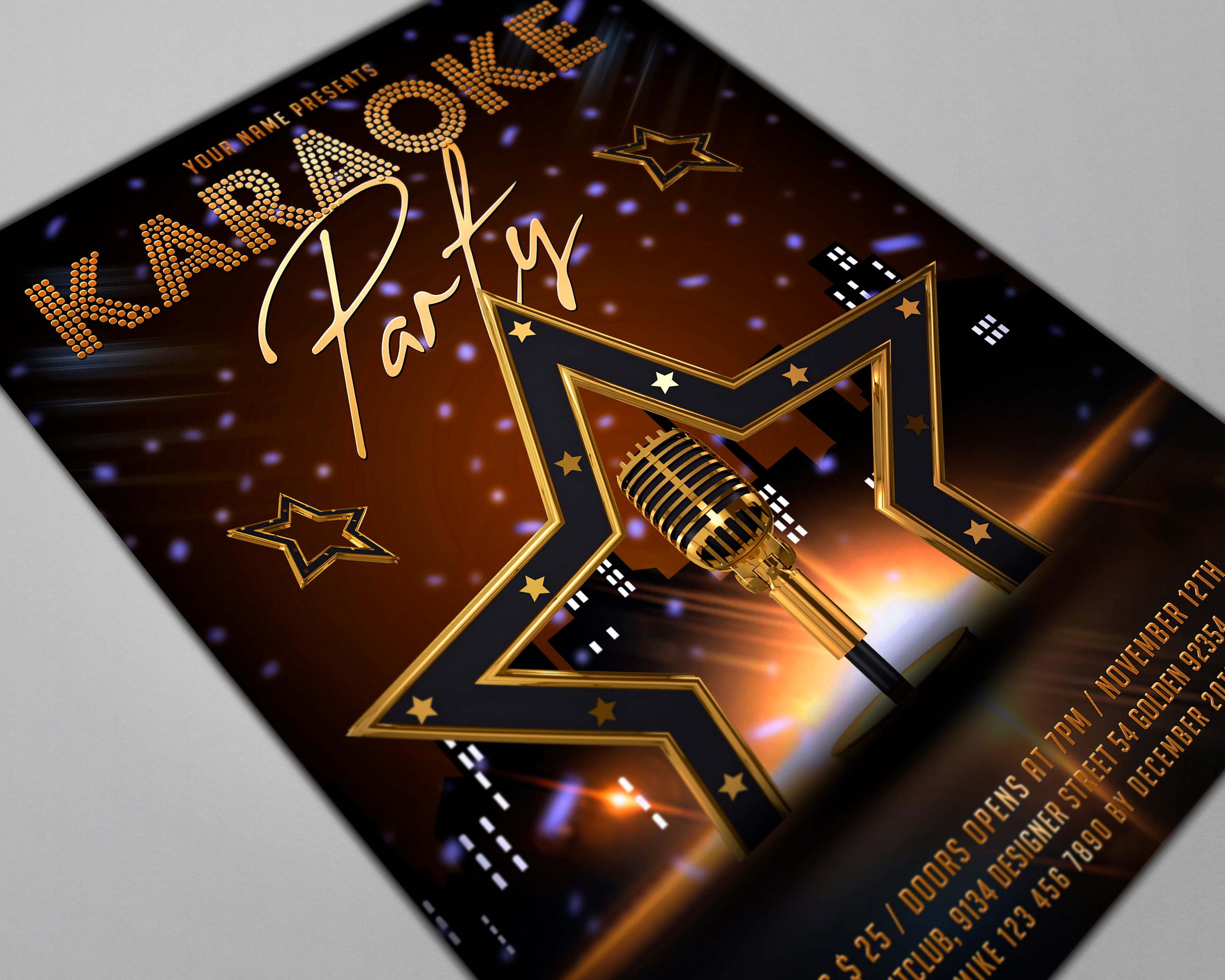 Karaoke Night Flyer Karaoke Invitation Karaoke Birthday - Etsy