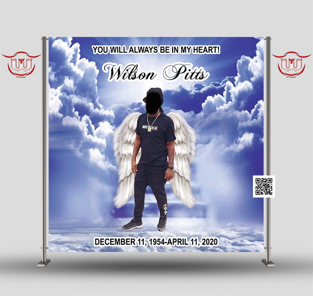 Funeral Backdrop, Memorial Photo Backdrop, Celebration of Life Backdrop ...