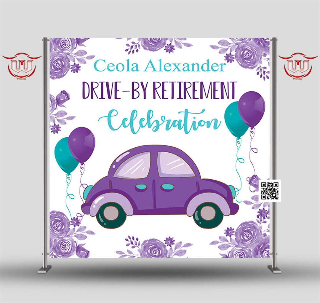 Drive by Retirement Party Backdrop, Drive by Parade Photo Backdrop ...