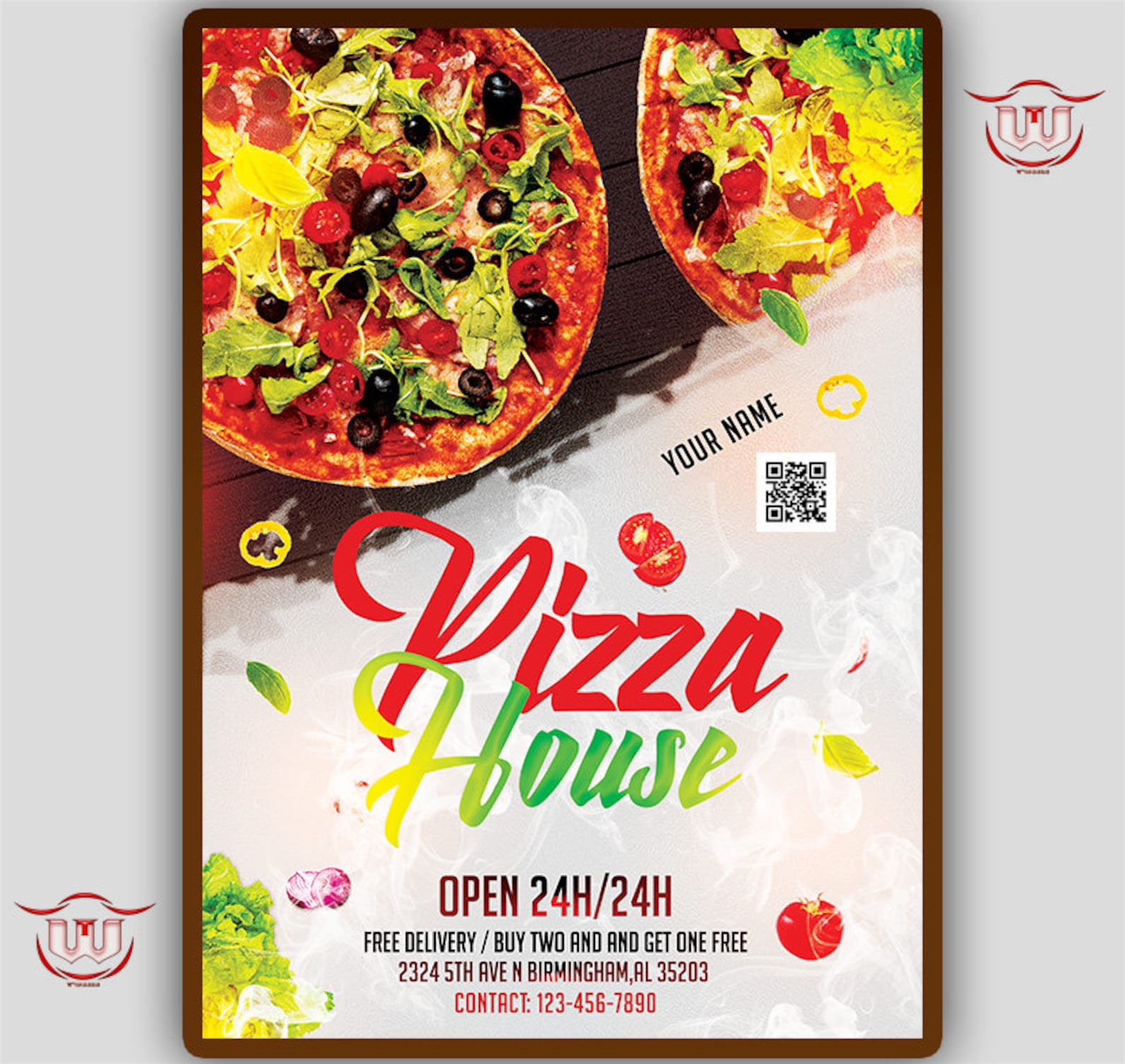 Pizza Flyer Design Pizza Menu Flyer Pizza Restaurant Flyer | Etsy
