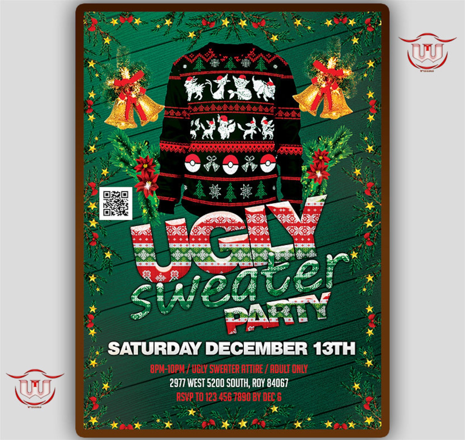 Ugly Sweater Party Flyer Ugly Sweater Invitation Ugly - Etsy