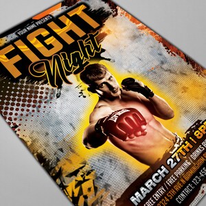 Fight Night Flyer, Ufc Birthday Flyer, MMA Flyer, UFC Flyer, Printable ...