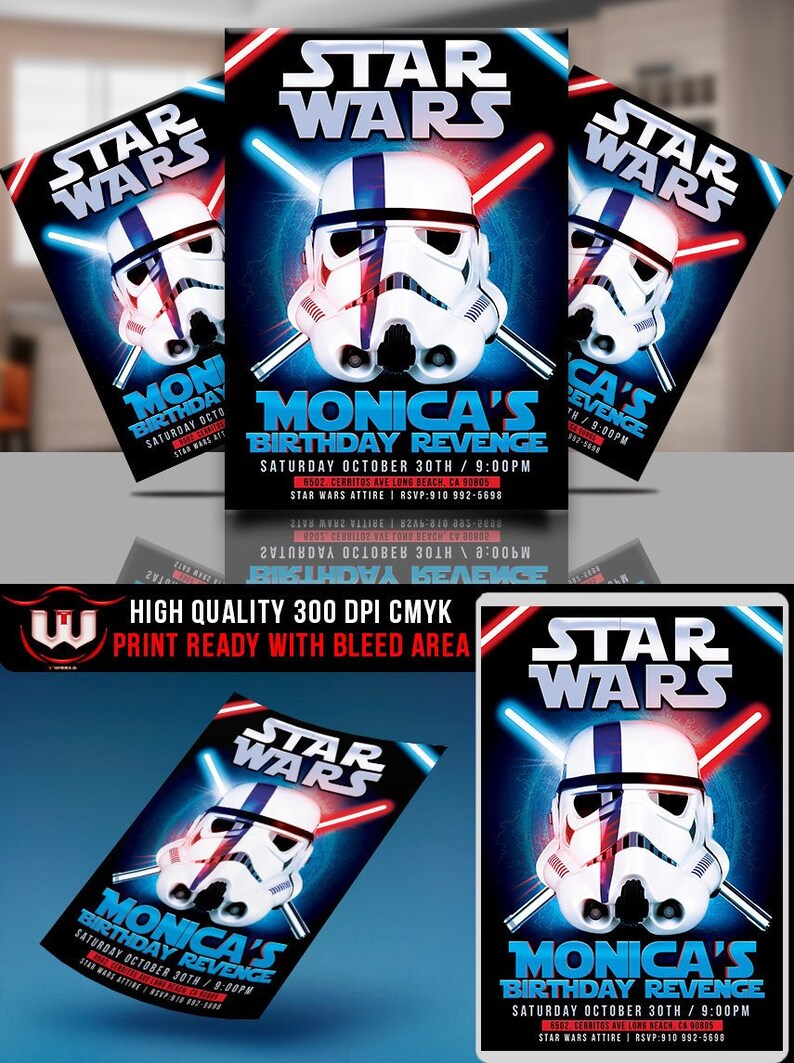 Star wars invitation star wars birthday invitation star wars | Etsy