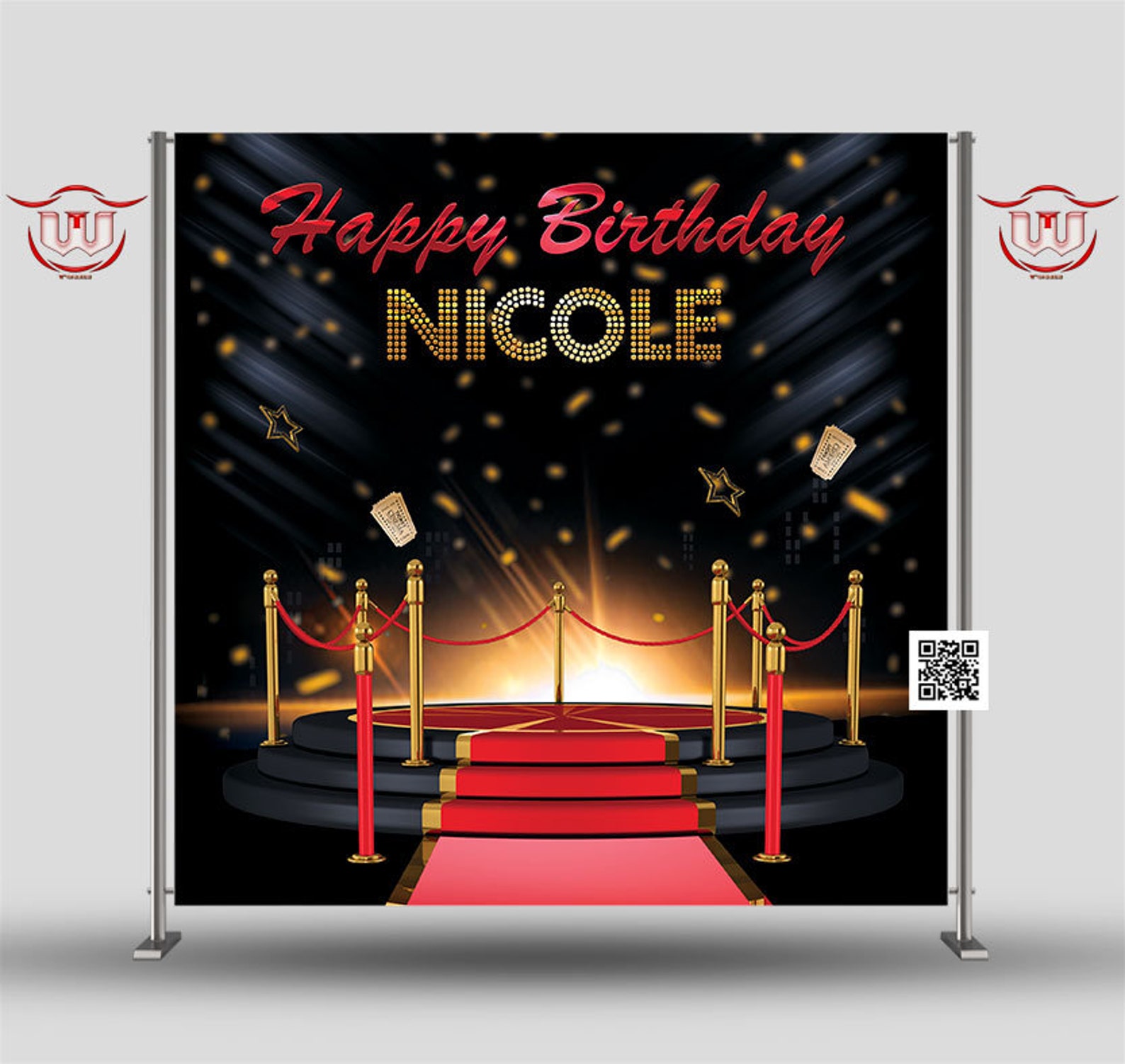 Hollywood Birthday Backdrop Red Carpet Party Backdrop Movie - Etsy