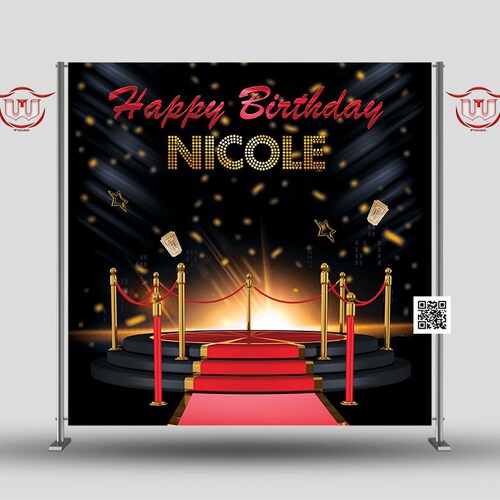 Hollywood Birthday Backdrop Red Carpet Party Backdrop Movie - Etsy