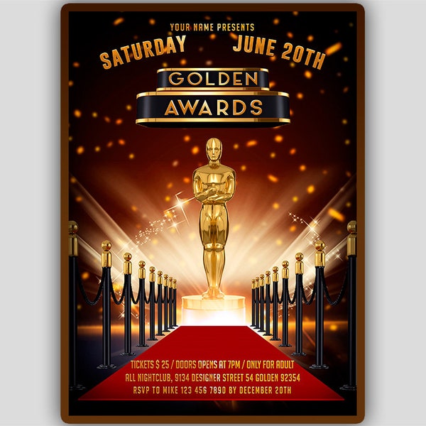 Oscar Party Invitation and the Oscar Goes to Oscars Invitation Academy ...