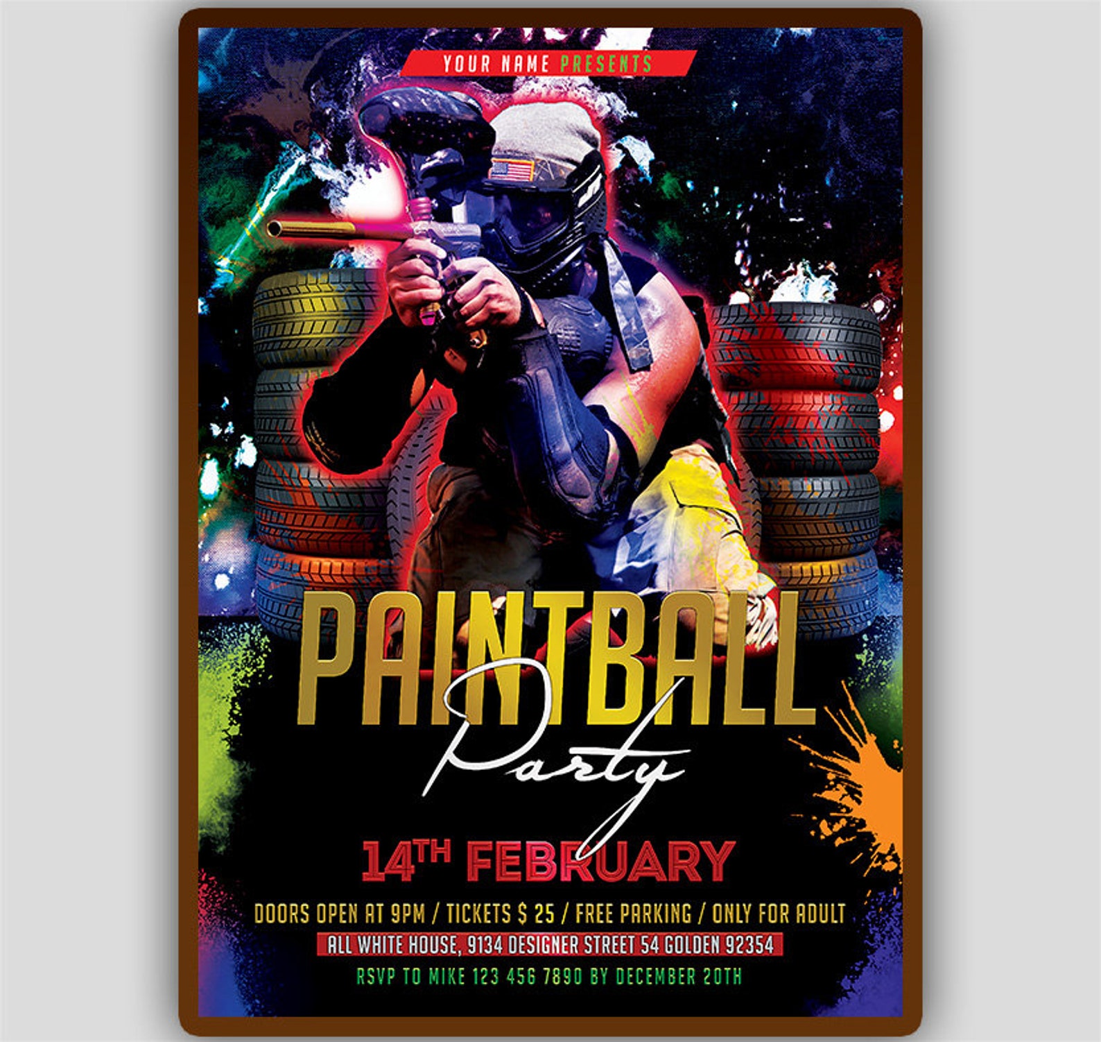 Paintball Party Flyer Paintball Birthday Party Flyer - Etsy