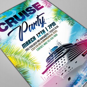Cruise Party Invitation, Cruise Birthday Party Flyer, Cruise Party ...