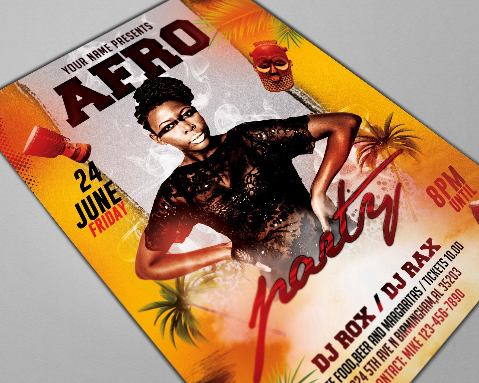 African Party Flyer African Night Invite Afro Party - Etsy