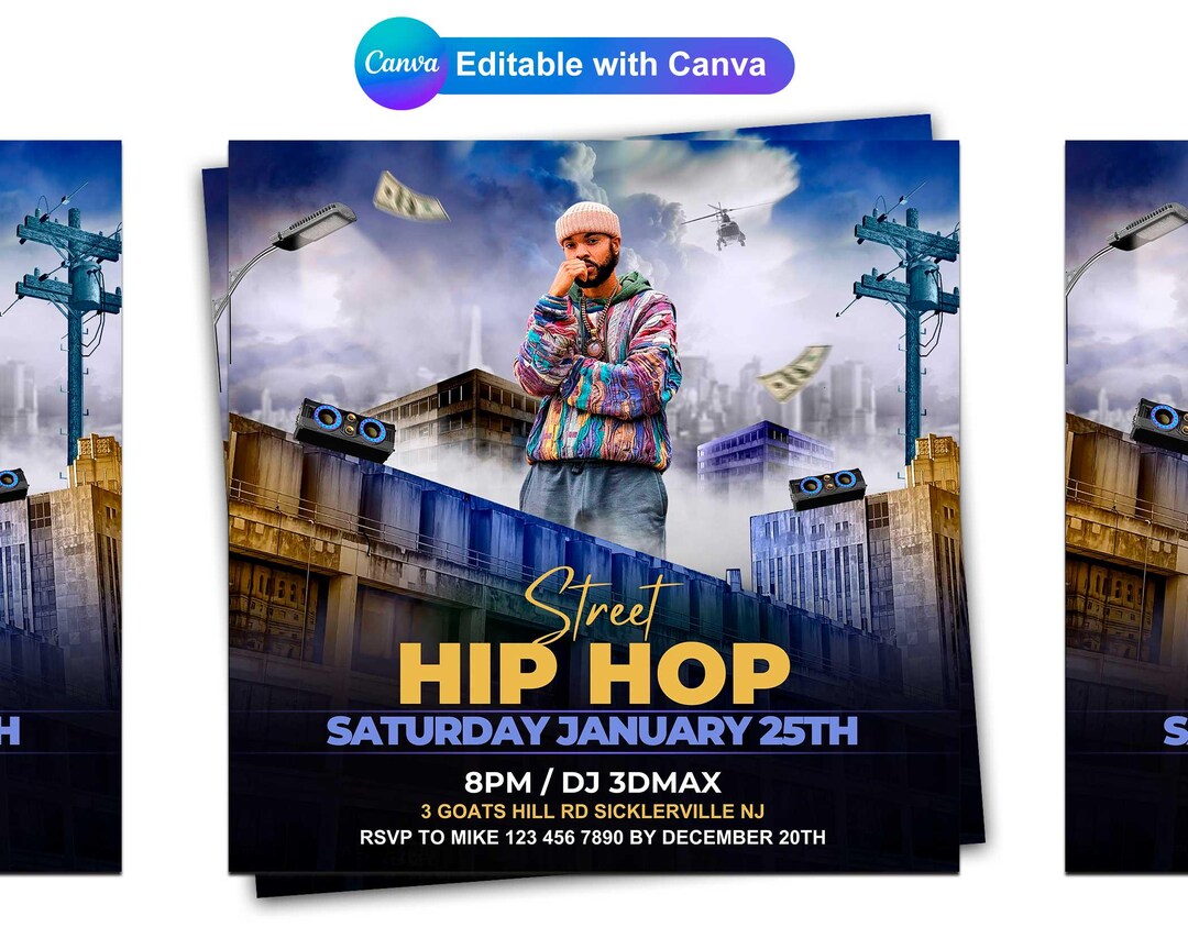 Editable Party Flyer, Club Birthday Flyer, Rooftop Flyer, Night Party ...