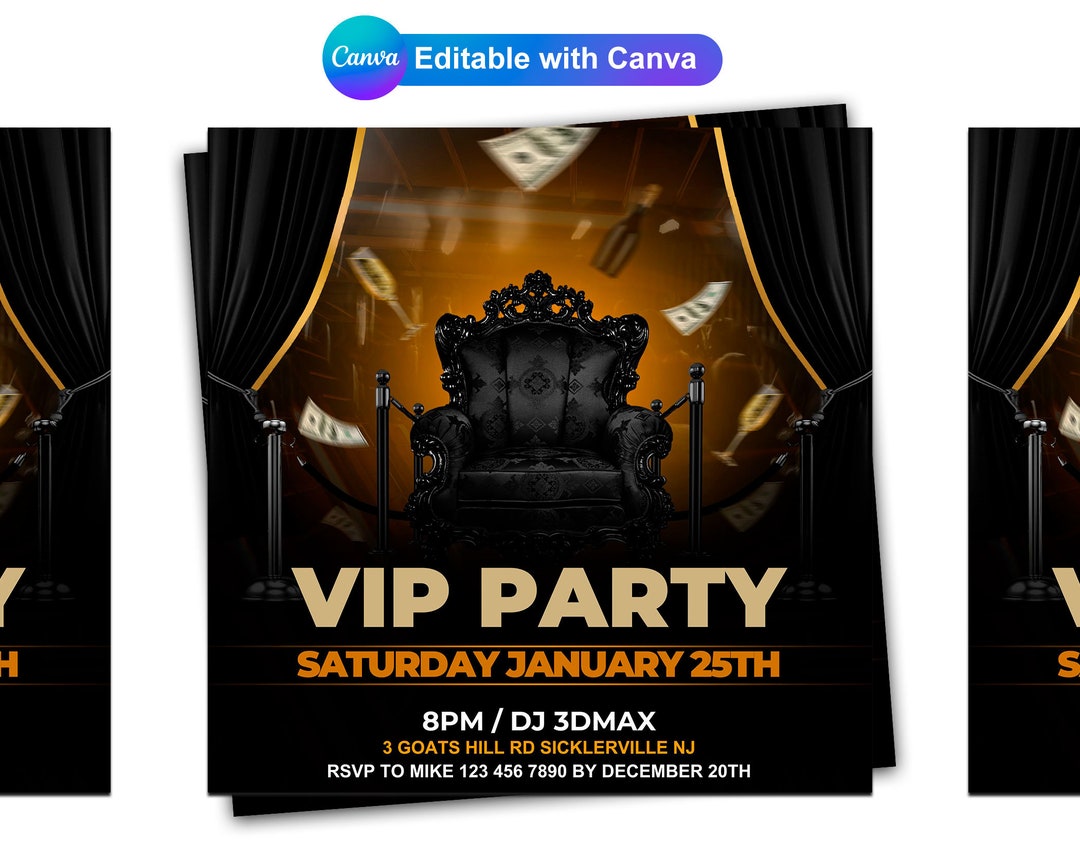 VIP Lounge Flyer Template, Vip Party Flyer, VIP Club Flyer, Vip Event ...
