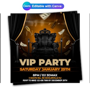 VIP Lounge Flyer Template, Vip Party Flyer, VIP Club Flyer, Vip Event ...