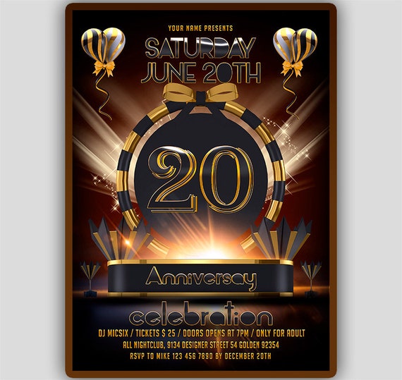 Anniversary party flyer grand opening flyer anniversary | Etsy