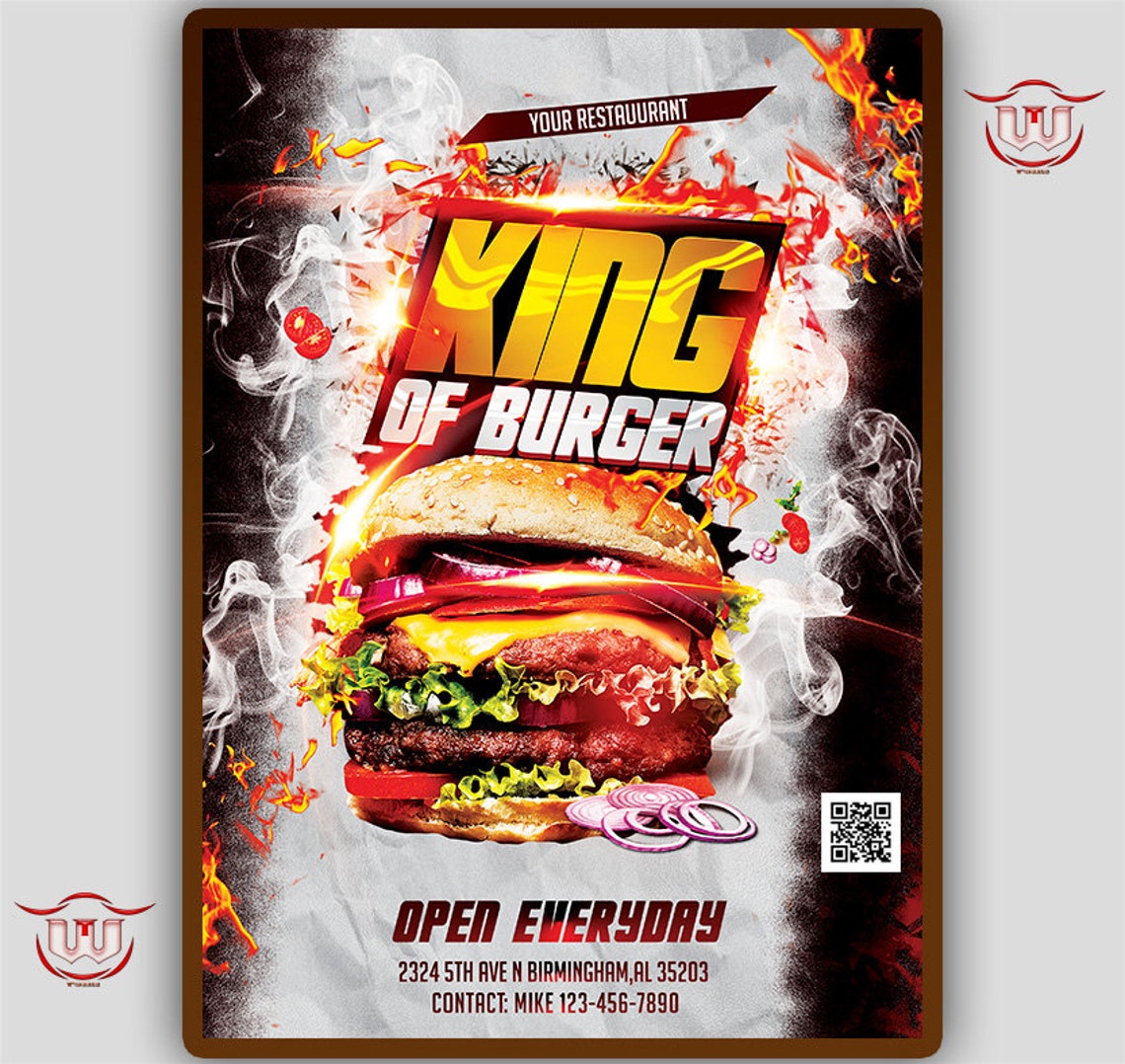 Burger Bar Menu Flyer Fast Food Menu Custom Food Menu | Etsy