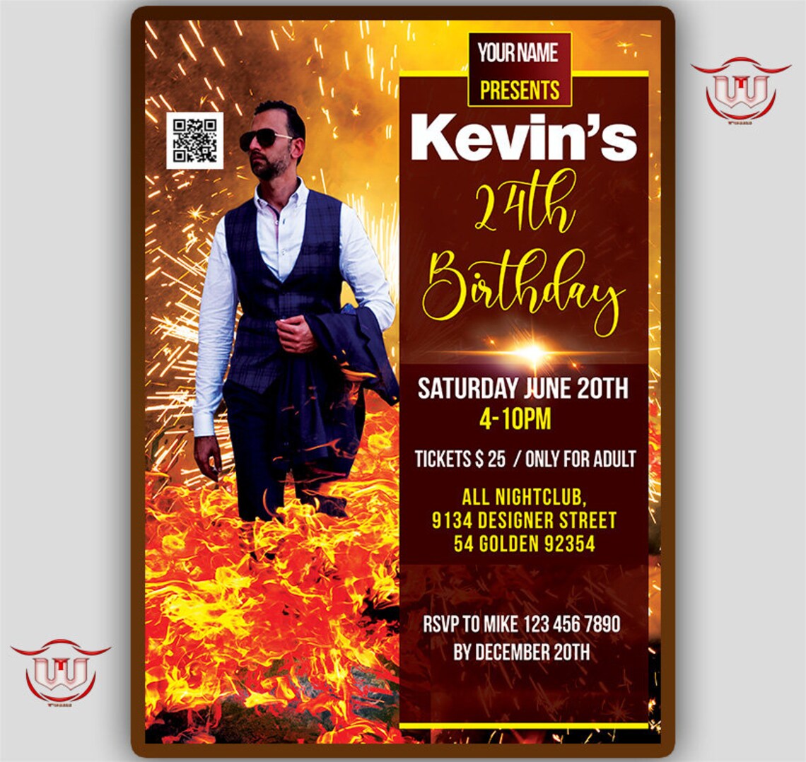 Birthday flyer design birthday party invitation birthday | Etsy