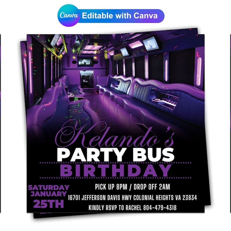 Bus Invitation - Etsy