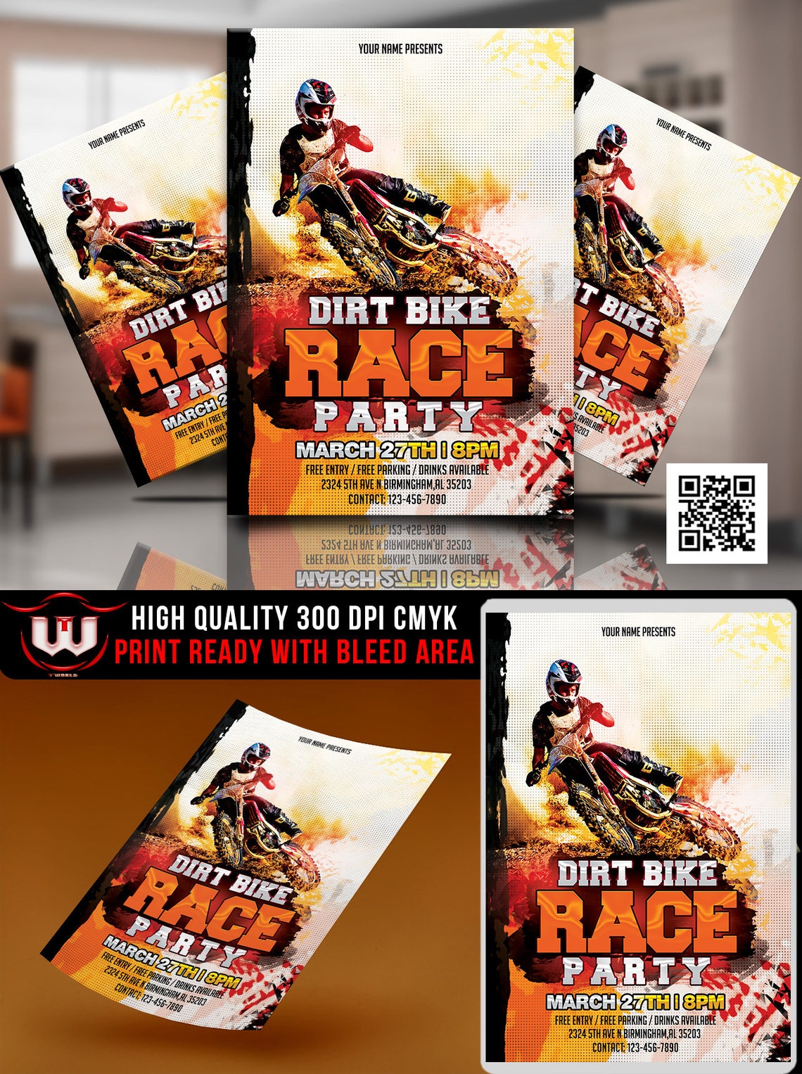 Dirt Bike Flyer Motocross Birthday Party Flyer Dirtbike - Etsy