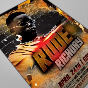 Hip Hop Artist Flyer, Gold Hip Hop Flyer, Night Club Party Flyer, Hip ...