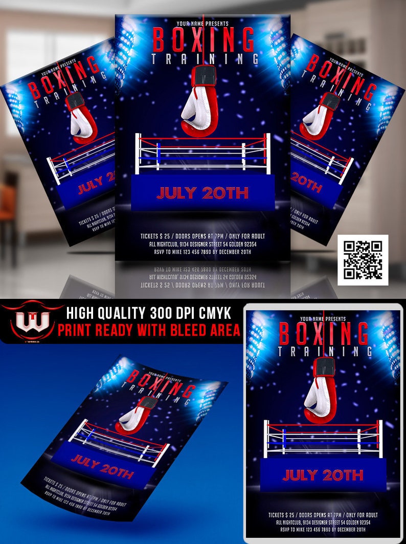 Boxing Night Flyer Boxing Birthday Invitation Fight Night - Etsy