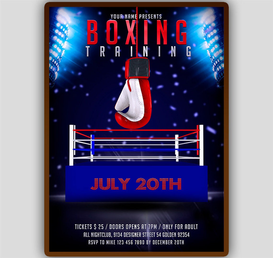 Boxing Night Flyer Boxing Birthday Invitation Fight Night - Etsy