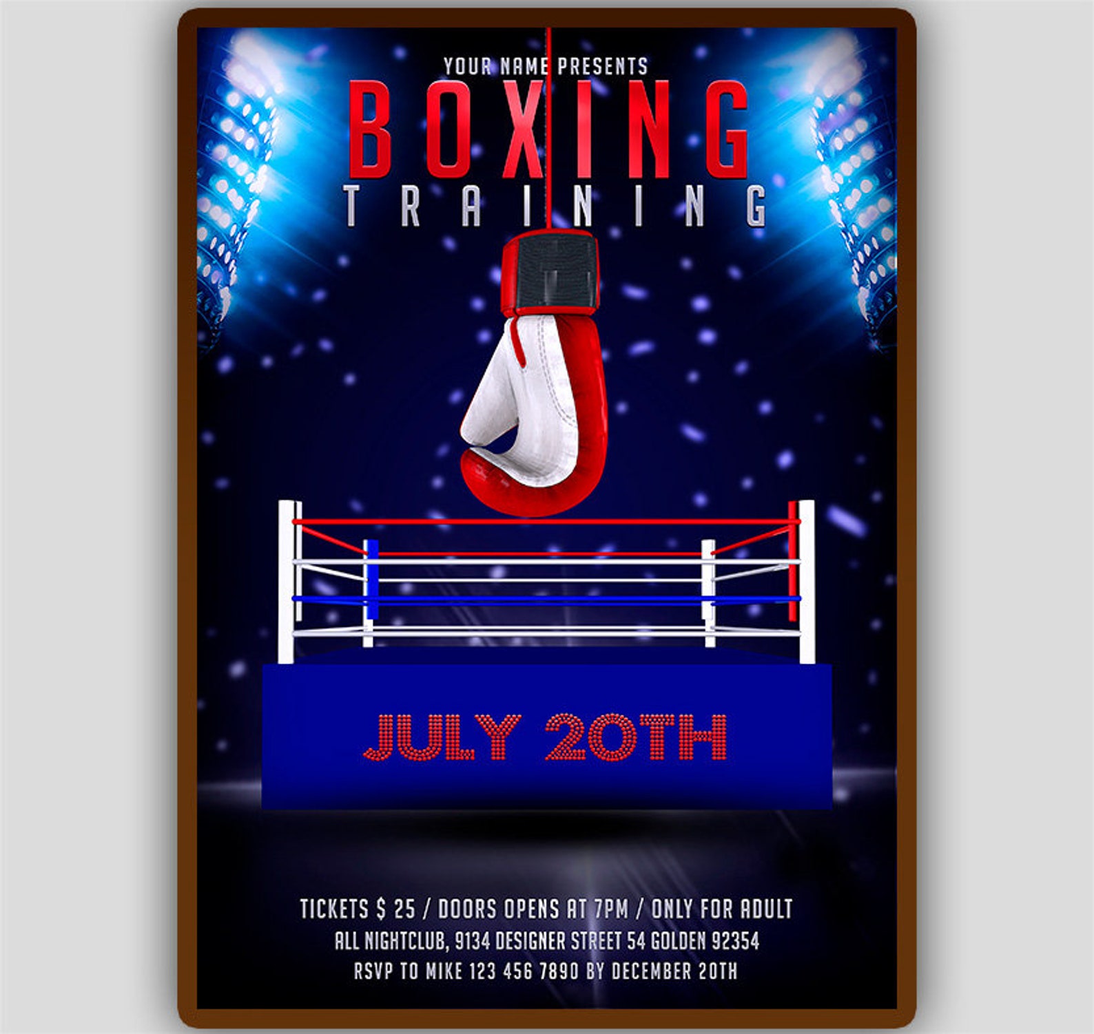 Boxing Night Flyer Boxing Birthday Invitation Fight Night - Etsy