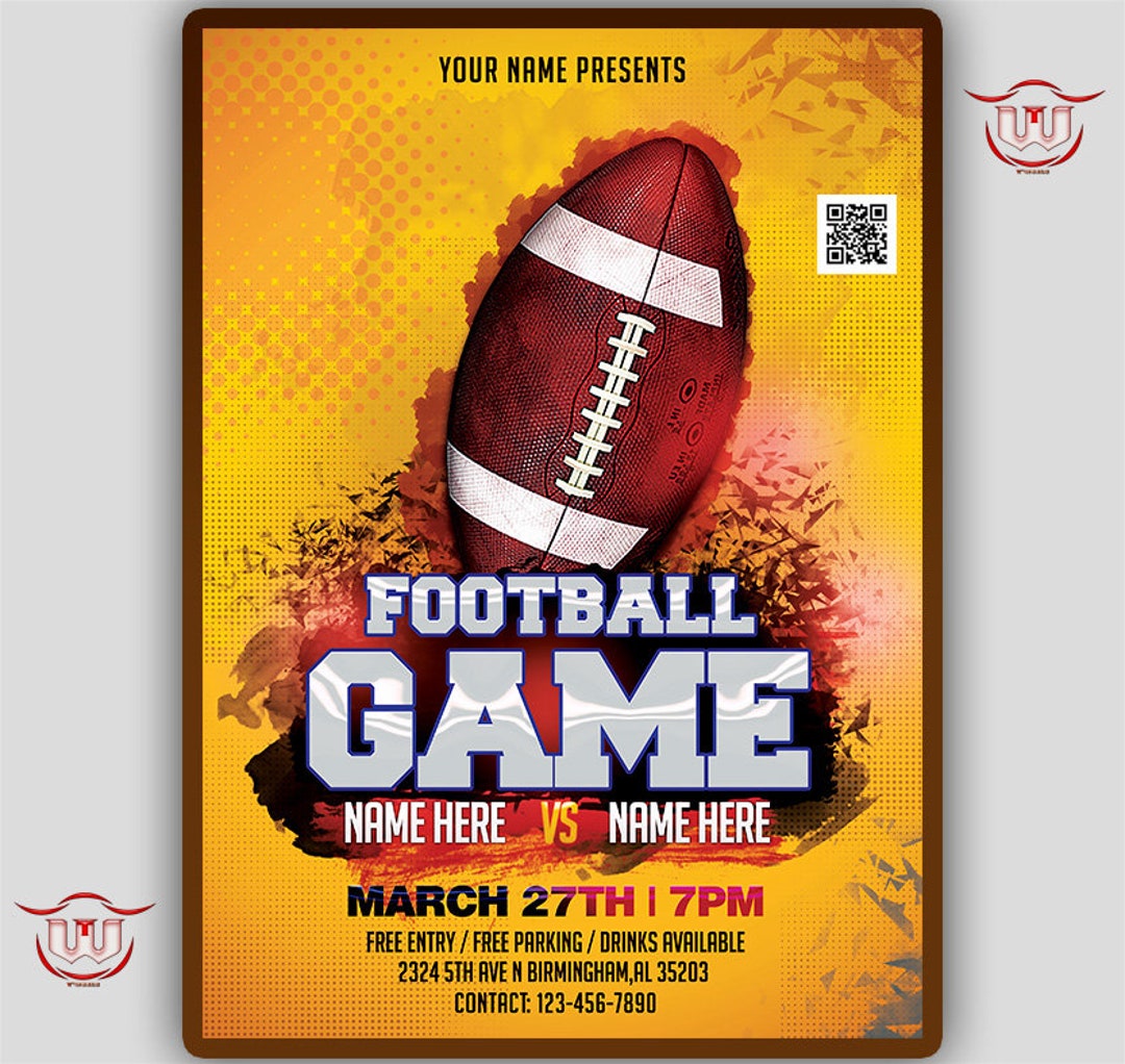 Football Birthday Flyer, Football Game Flyer, Football Birthday ...