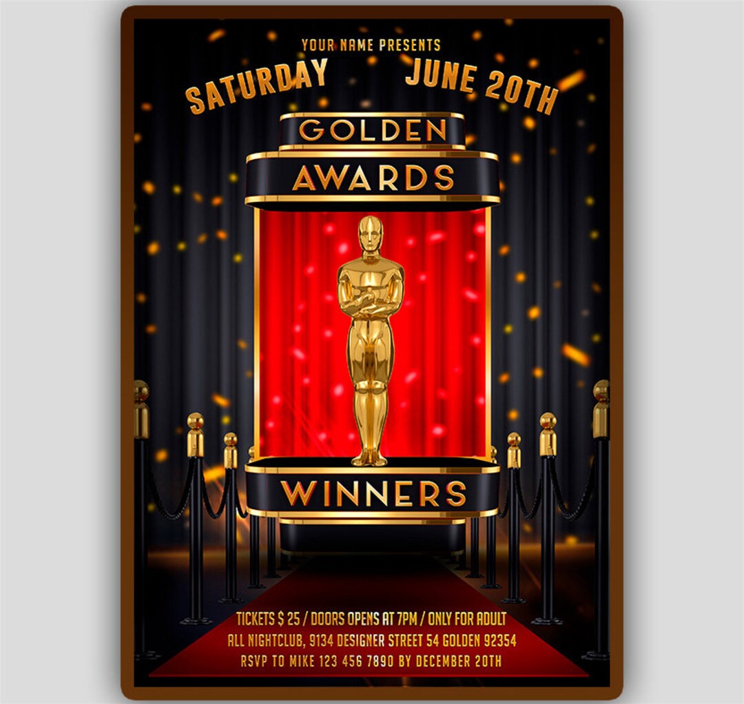 Awards Ceremony Flyer, Awards Ceremony Invitation, Awards Night Flyer ...