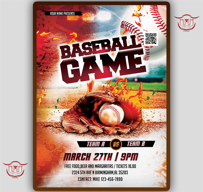 Baseball Game Invitation Baseball Birthday Party Flyer - Etsy