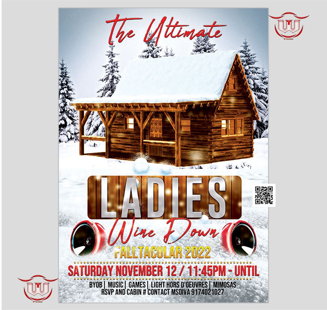 Cabin Party Flyer, Cabin Fever Flyer, Cabin Birthday Invitation, Cabin ...