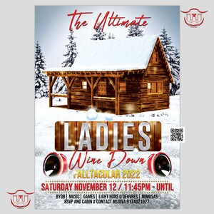 Cabin Party Flyer, Cabin Fever Flyer, Cabin Birthday Invitation, Cabin ...