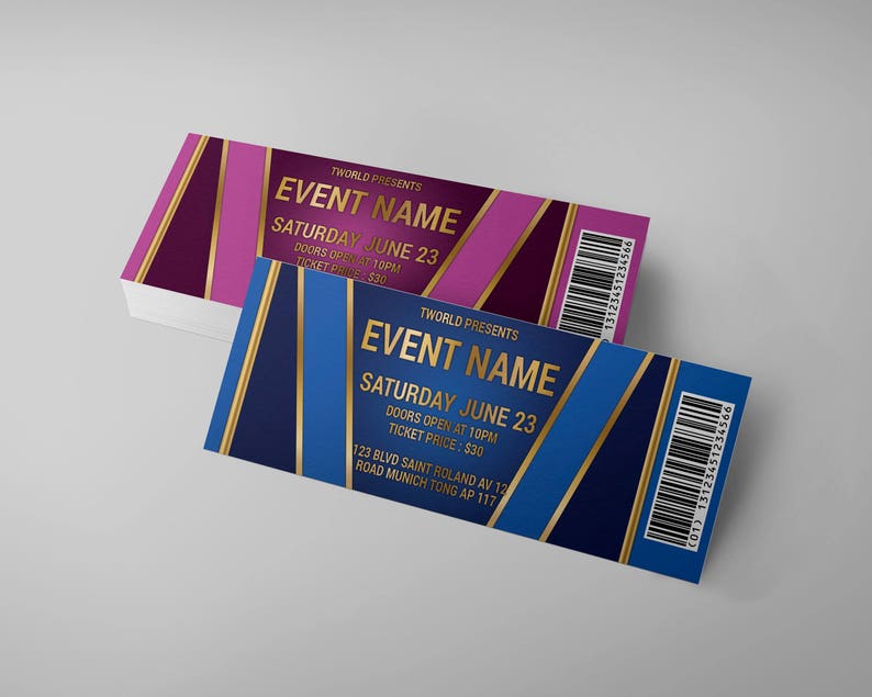 Birthday Party Ticket Invitation Concert Ticket Gala Ticket - Etsy