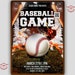 Baseball Game Flyer, Baseball Night Flyer, Baseball Birthday Invitation ...